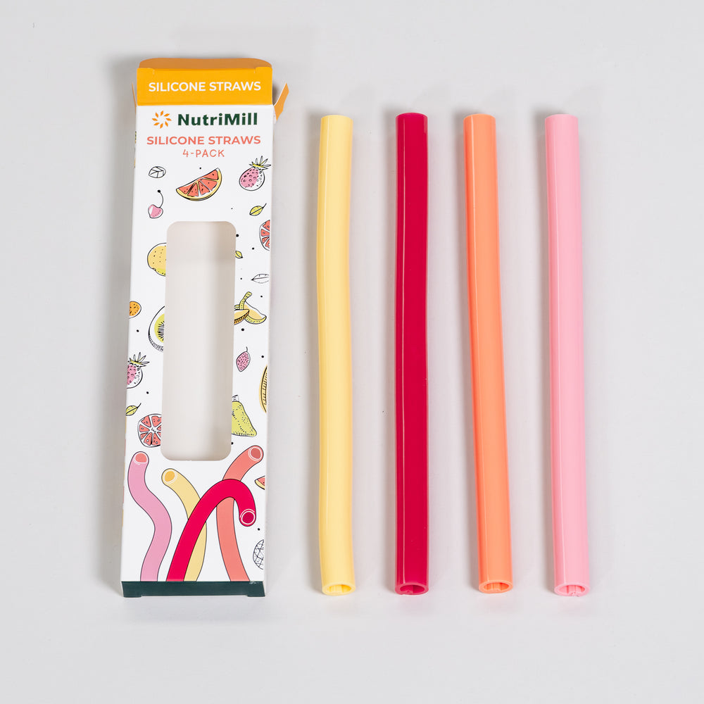 Silicone Zipper Lock Straws - 4 Pack